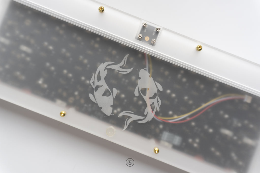 60% O-ring Frosted Clear - Koi Engraving – SM Keyboards LLC